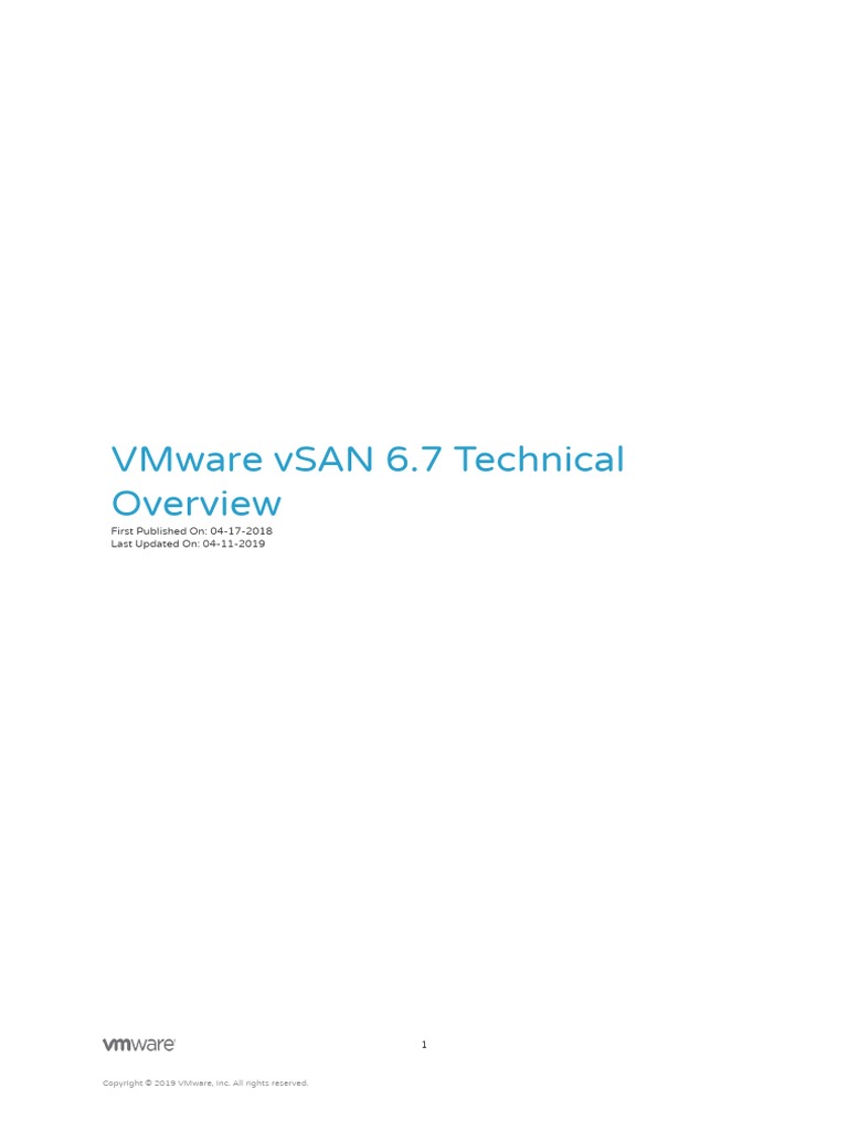 VMware vSAN 6.7 Technical Overview PDF | PDF | V Mware | Computer Cluster VMware vSAN 6.7 Technical Overview PDF | PDF | V Mware | Computer Cluster