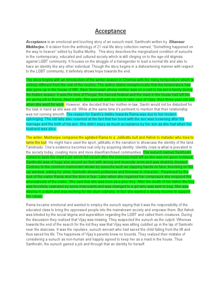 ACCEPTANCE | PDF | Gender | Gender Studies