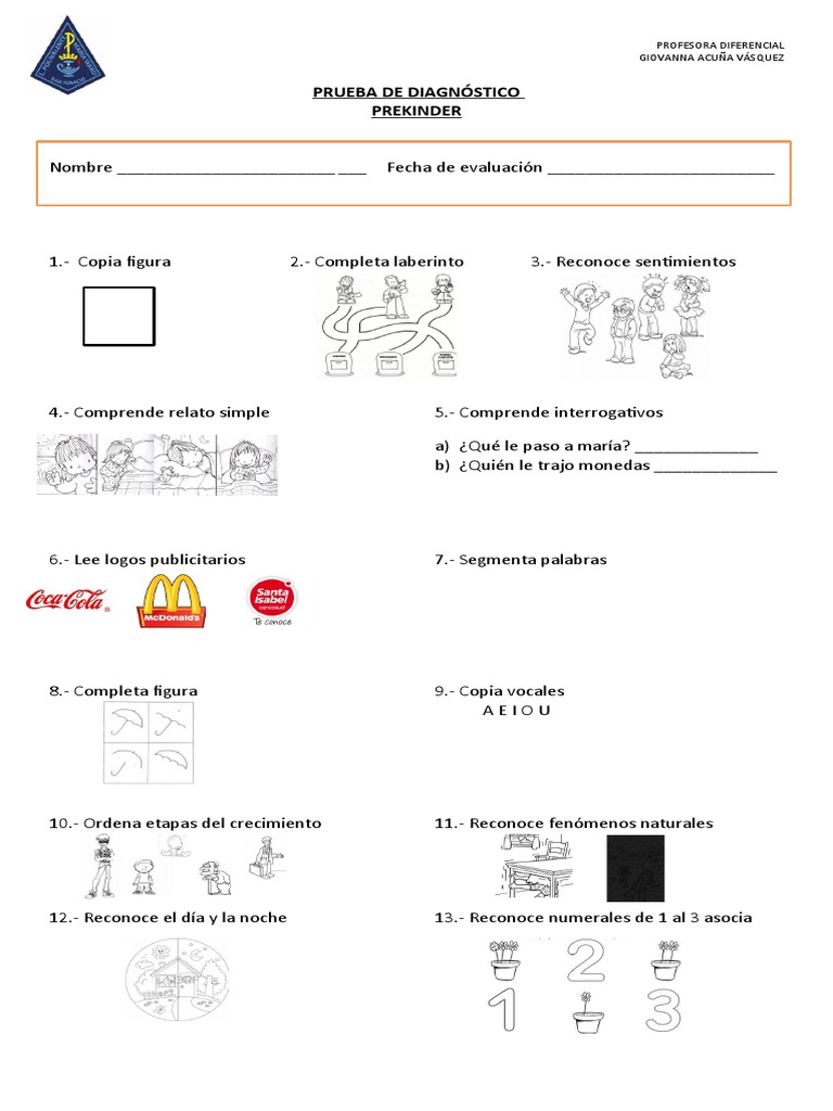 Prueba Diagnóstica Prekinder | PDF | Violencia | Agitación