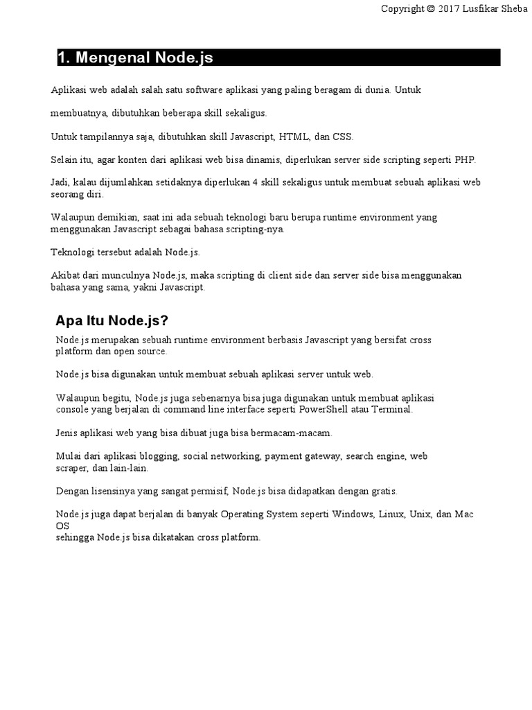 Mengenal Dan Memulai Node Js | PDF | Komputer