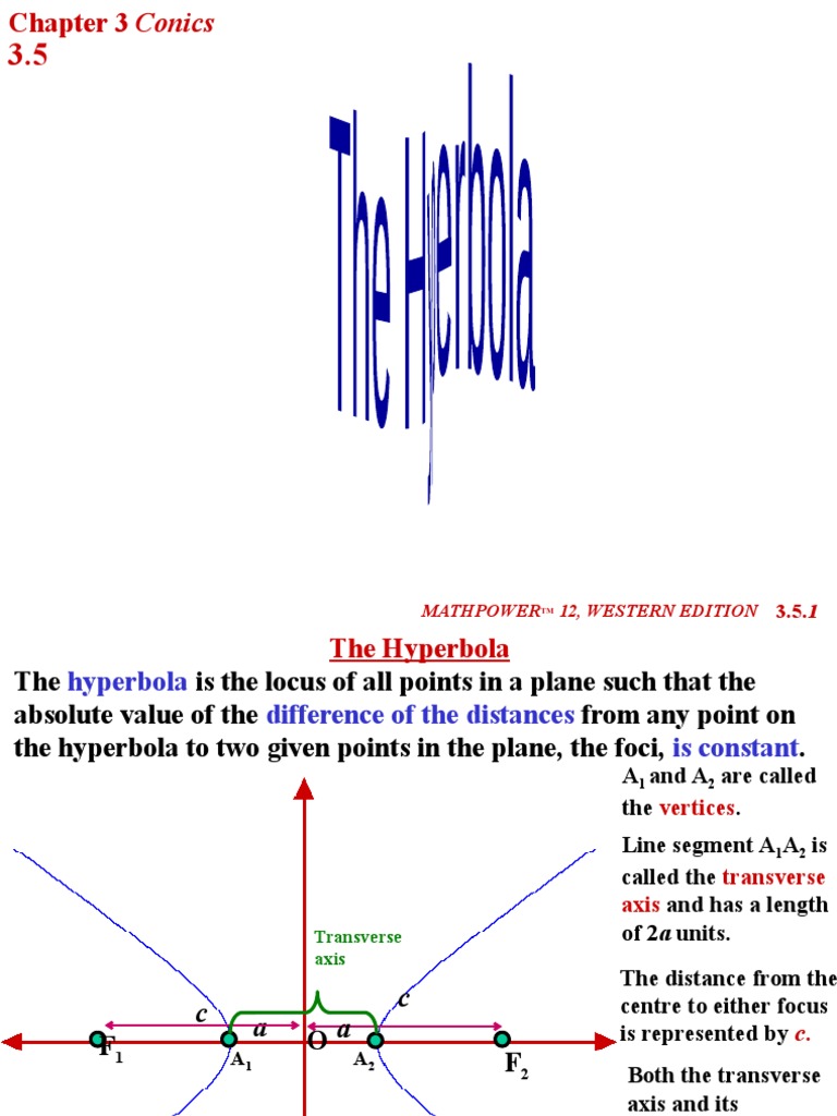 The Hyperbola | PDF | Cartesian Coordinate System | Mathematical Objects