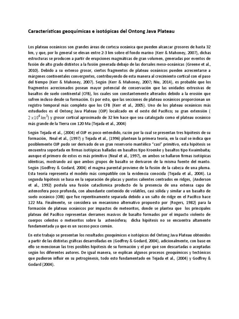 Introducción Final Ontong Java Plateau | PDF | Basalto | Aluminio