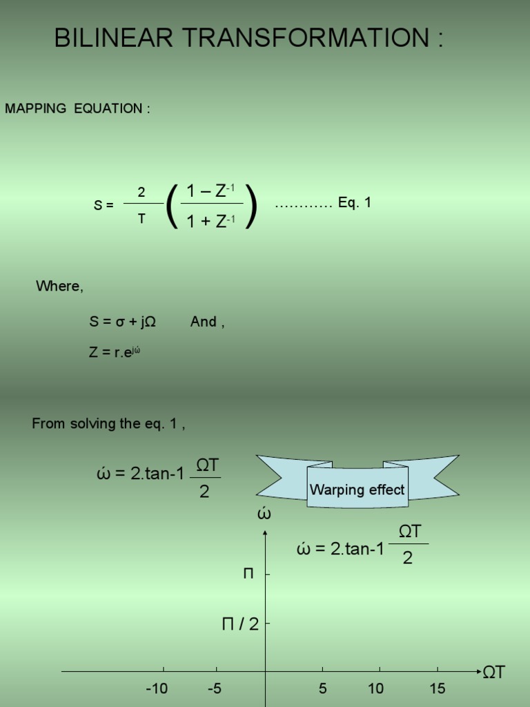 Bilinear Transformation Mapping Equation | PDF