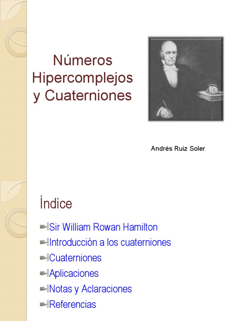 Números Hipercomplejos y Cuaterniones | PDF | Rotación | Números