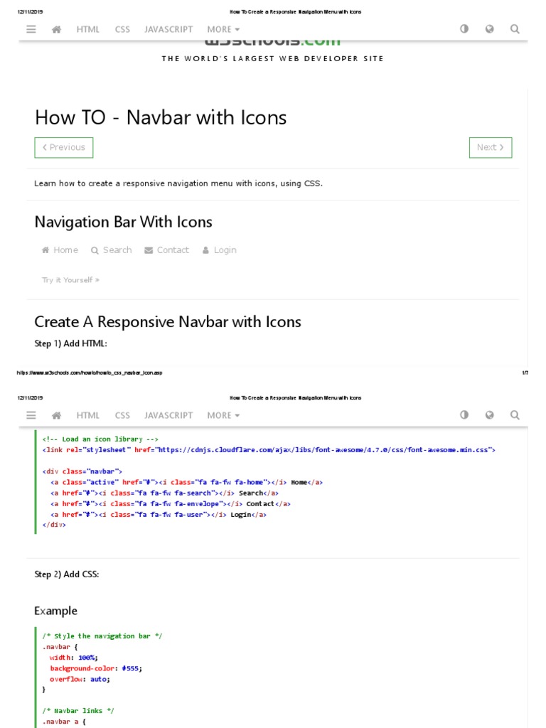 How To Create A Responsive Navigation Menu With Icons | PDF | Cascading ...