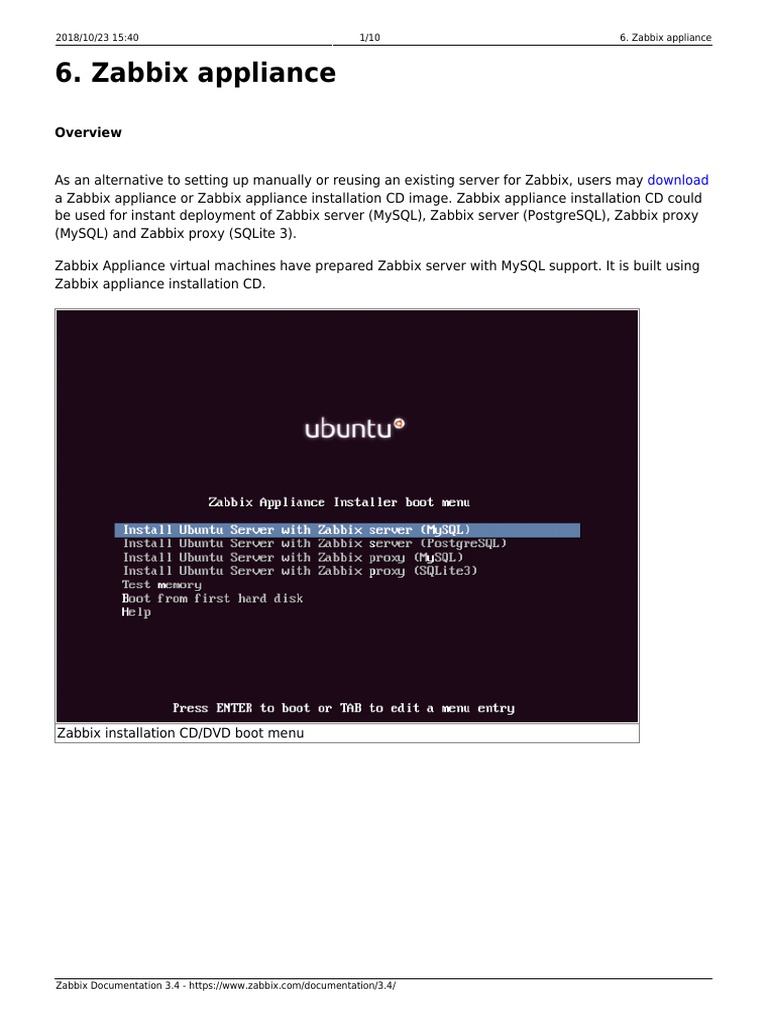 Zabbix Appliance | PDF | Port (Computer Networking) | Superuser