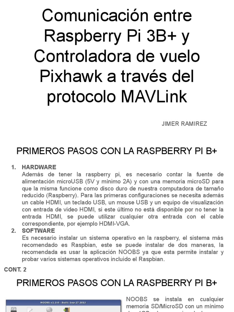 Comunicación Entre Raspberry Pi 3B+ y Controladora de Vuelo Pixhawk A Través Del Protocolo ...