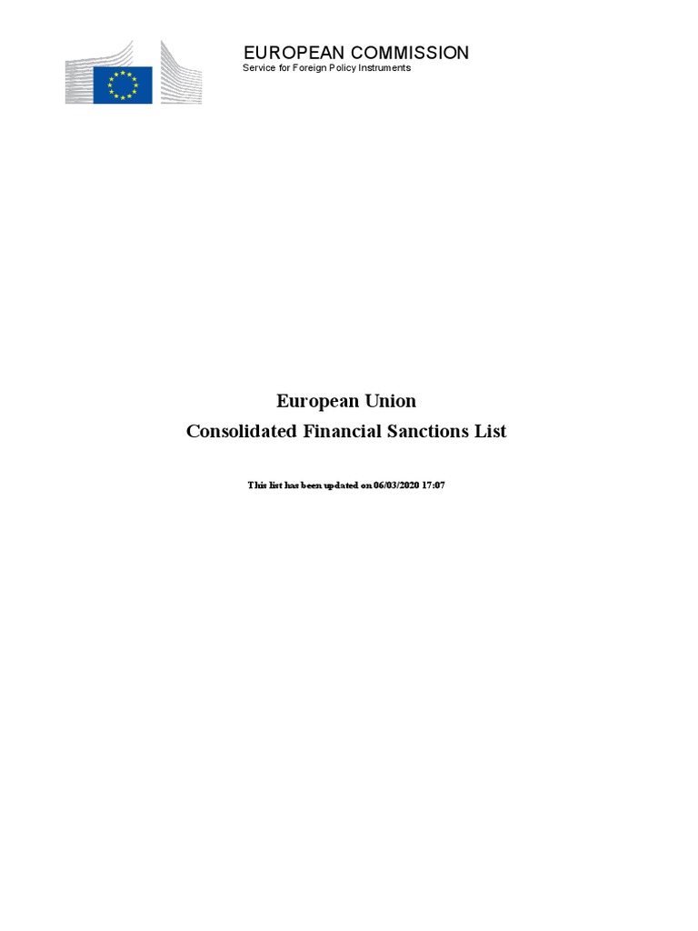 EU Consolidated Financial Sanctions List | PDF | Taliban | Afghanistan