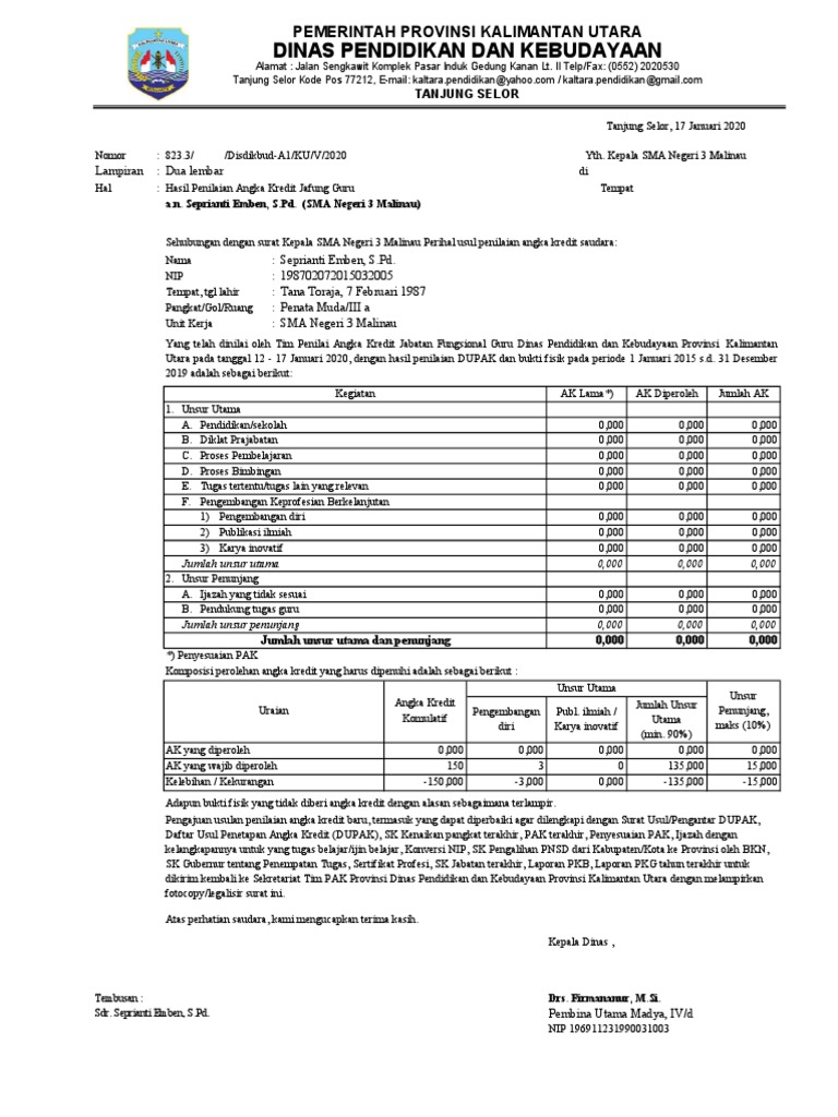 Contoh Form Hapak Kenpa 2020 | PDF