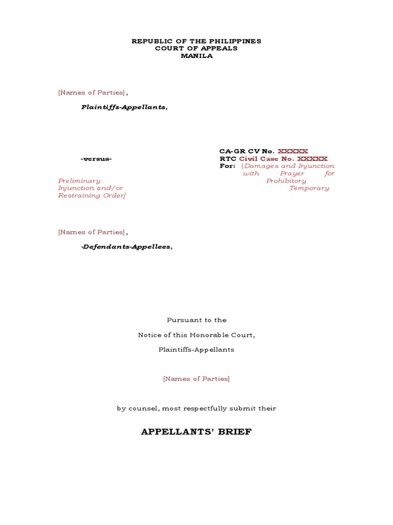Appellants Brief Court of Appeals | PDF | Brief (Law) | Appeal