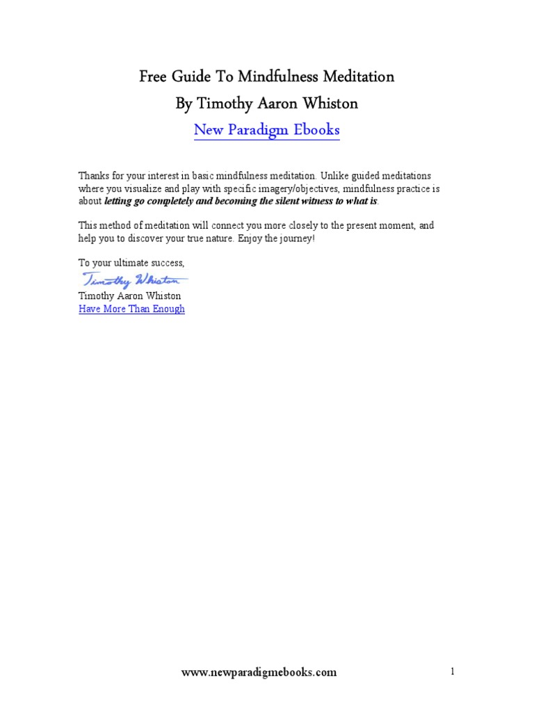 Meditation Guide | PDF | Meditation | Breathing