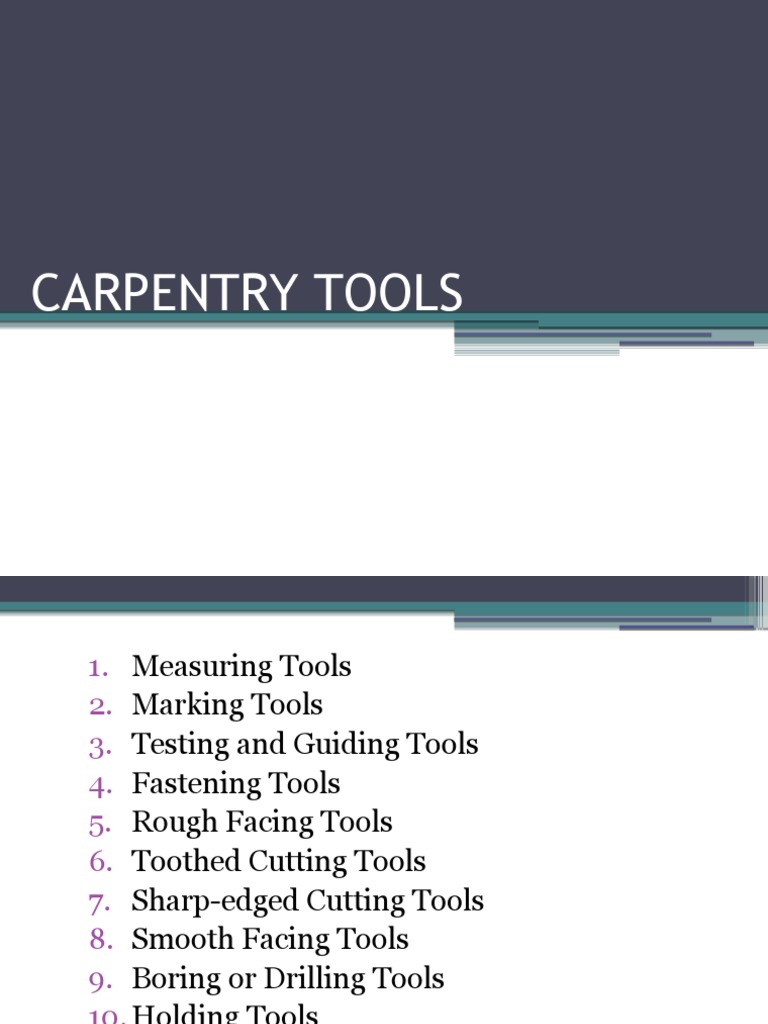 Carpentry Tools | PDF | Blade | Drilling