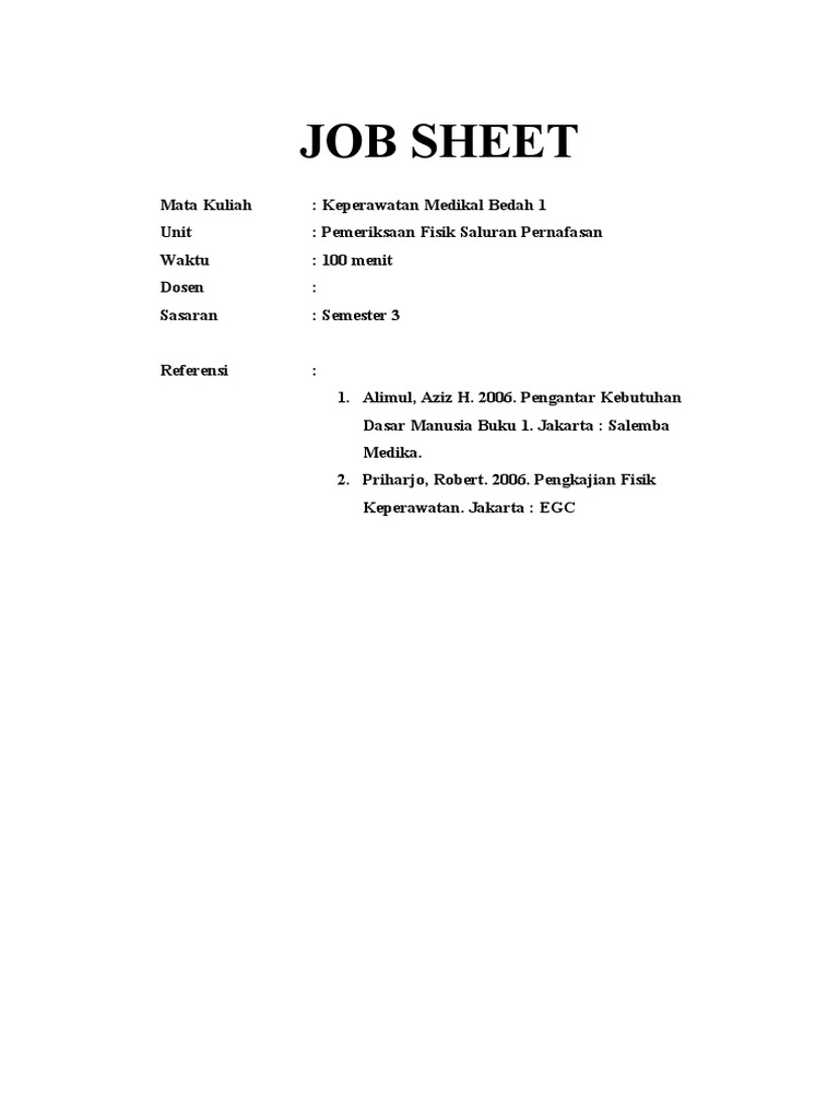 JOB SHEET-1 Baru | PDF