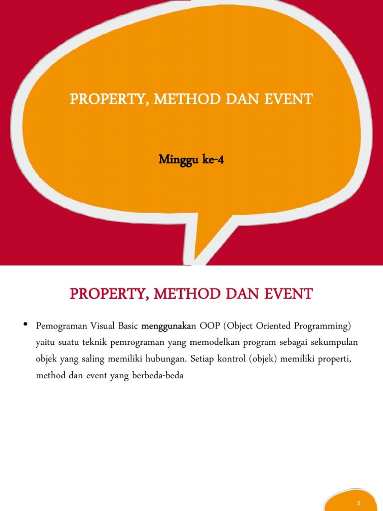 Property, Method Dan Event PDF | PDF