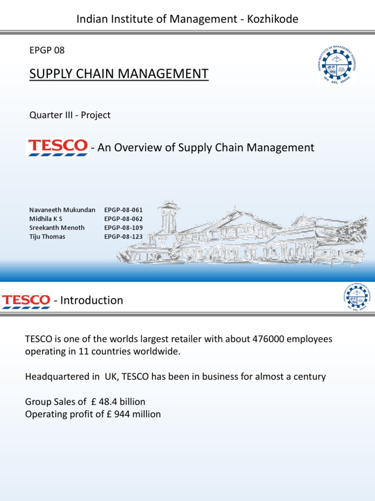Tesco Supply Chain Management Overview | PDF | Tesco | Retail