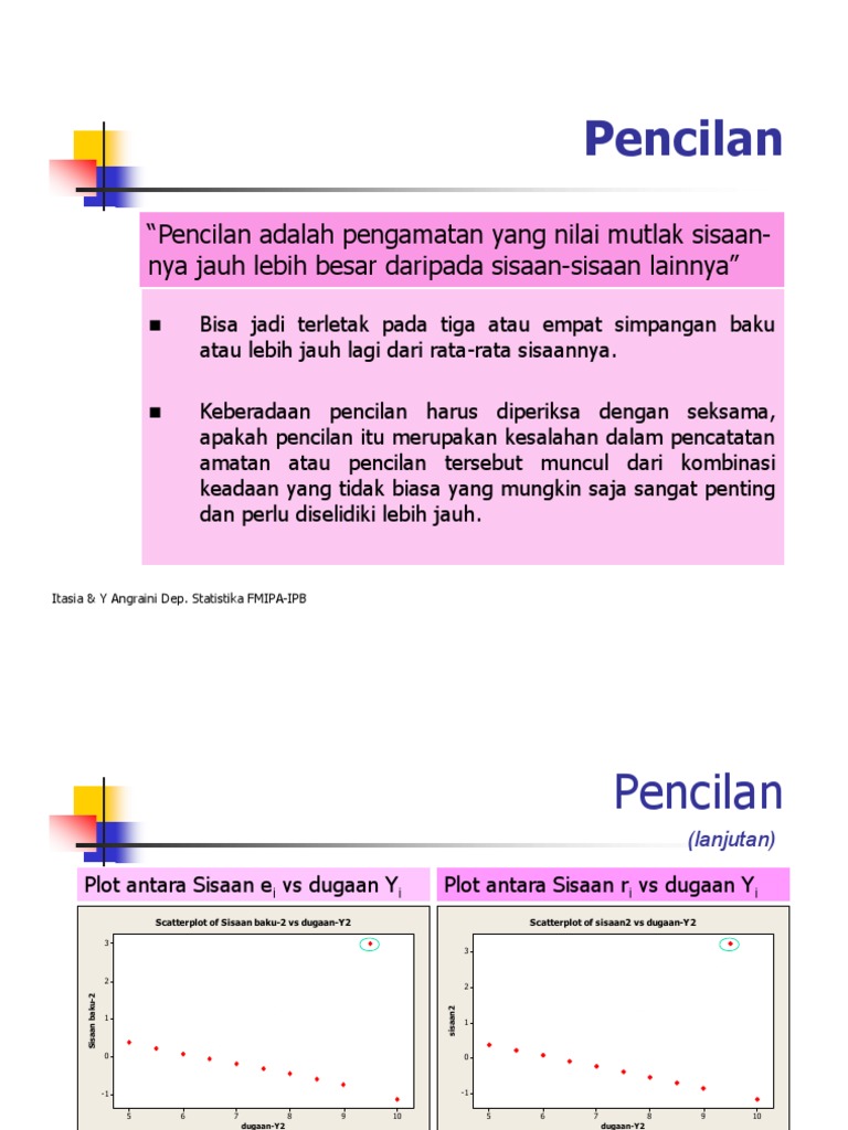6 Identifikasi Pencilan Dan Pengamatan Berpengaruh | PDF