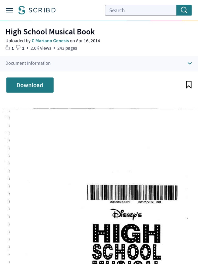 High School Musical Book.pdf | Scribd | Web 2.0