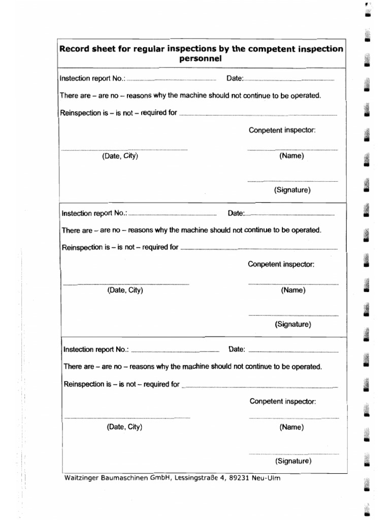 CP Inspection Form | PDF