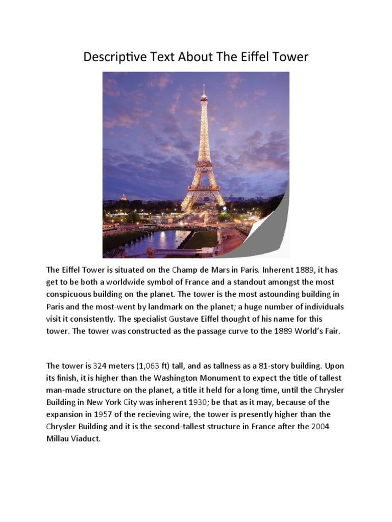 Descriptive Text About The Eiffel Tower | PDF