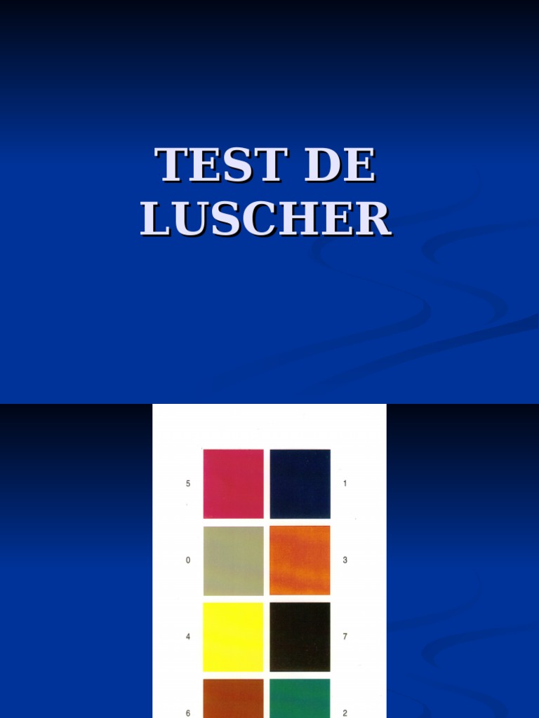 Test de Luscher | PDF | Las emociones | Psicoanálisis