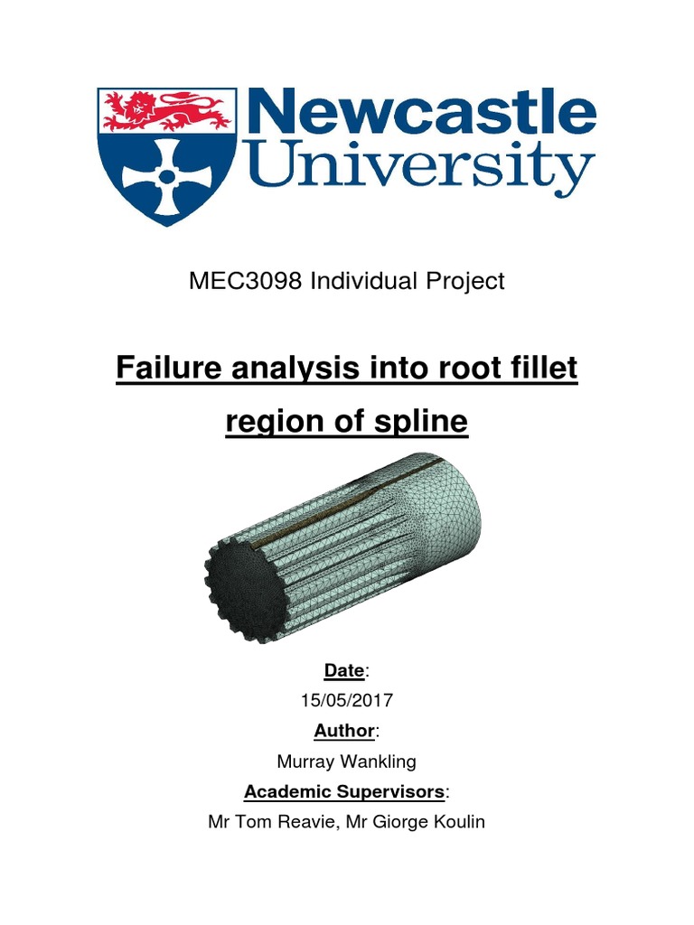 Root fillet failure analysis of spline shaft | PDF | Stress (Mechanics ...
