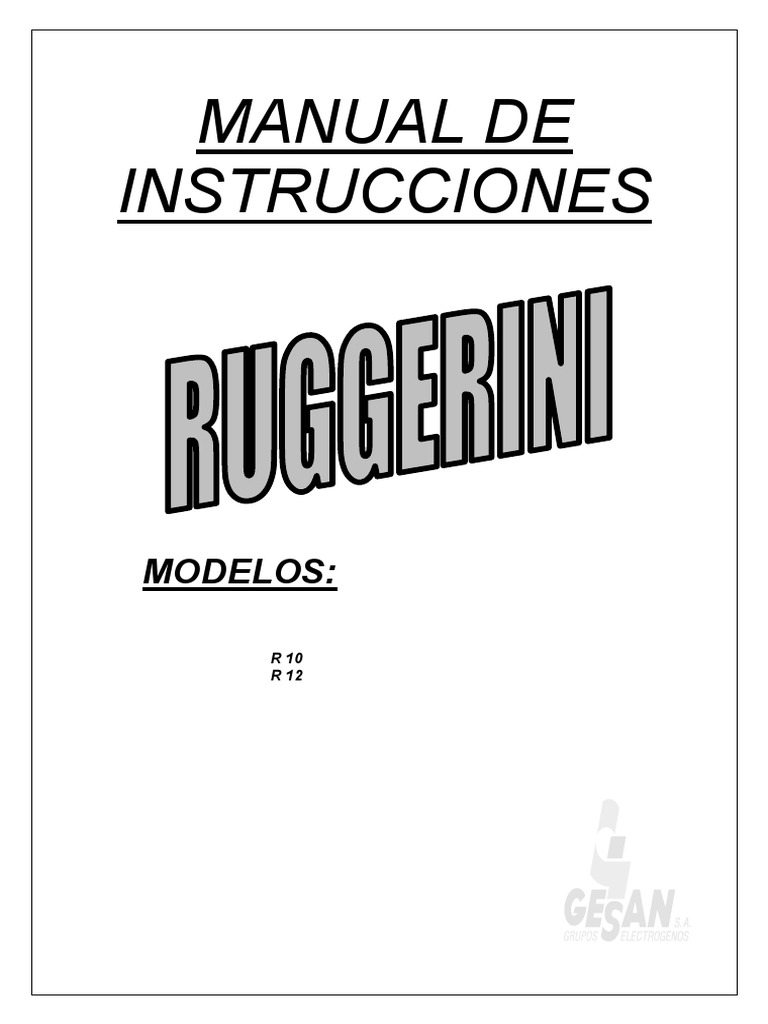 Manual de Taller Ruggerini R10 y R12 (Español) | PDF | Componentes ...