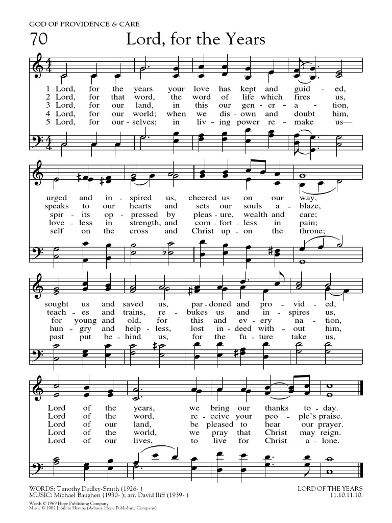 Lord For The Years Hymn | PDF | Religious Belief And Doctrine ...