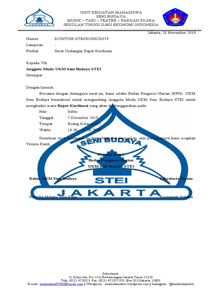 Surat Undangan Rakor | PDF