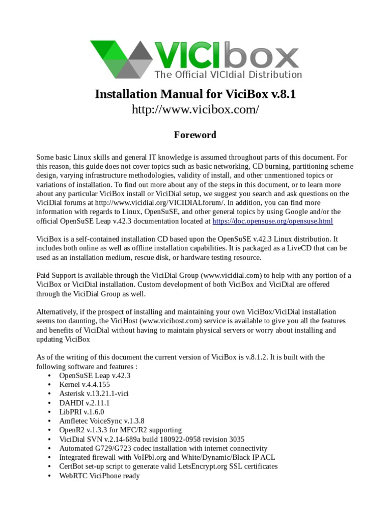 ViciBox v8 1-Install | PDF | Ip Address | Domain Name System