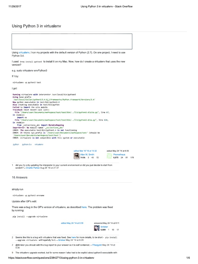 Using Python 3 in Virtualenv PDF | PDF