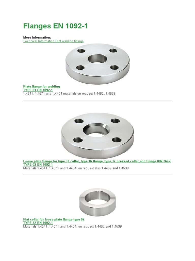 Flanges EN 1092 | PDF | Welding | Construction