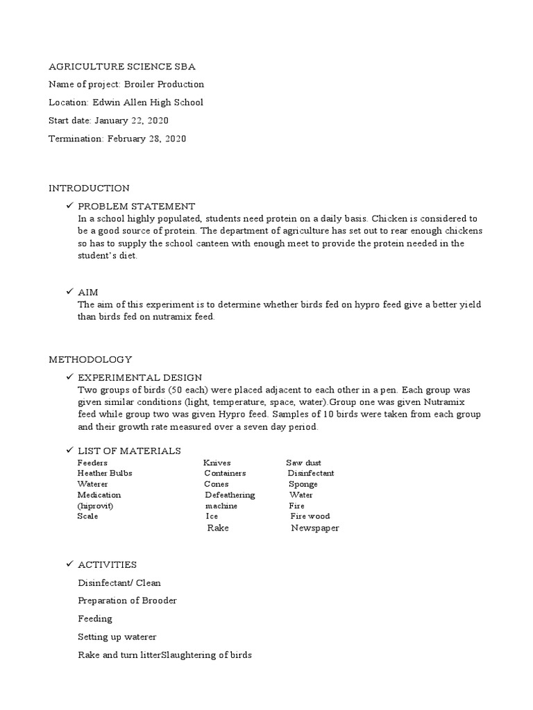 Agriculture Science Sba | PDF | Nature
