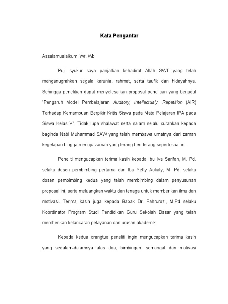 Kata Pengantar Sempro | PDF