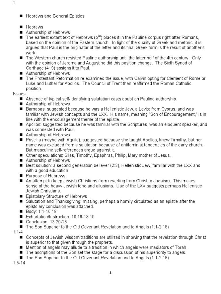 Hebrews and General Epistles | PDF | New Covenant | Revelation