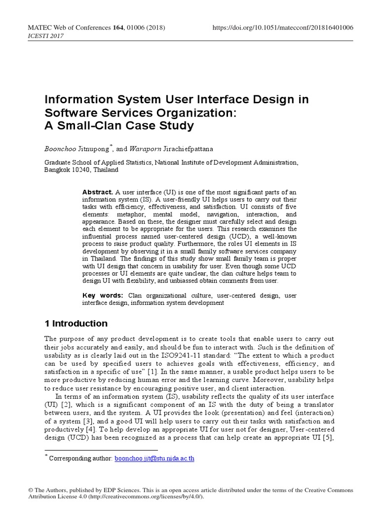 Information System User Interface Design in Softwa | Download Free PDF ...