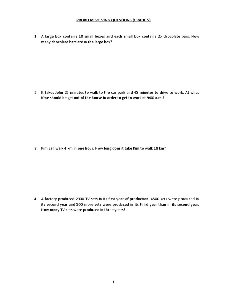 Grade 5 Math Problem Solving | PDF | Language Arts & Discipline | Art