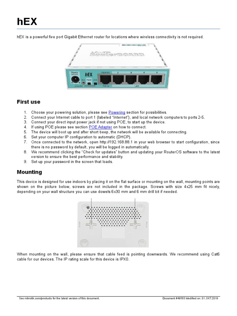 1569918798RBhEX - Quick Guide | PDF | Router (Computing) | Computer Network