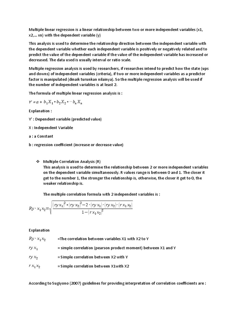 Multiple Linear Regression | PDF | Correlation And Dependence | Regression Analysis
