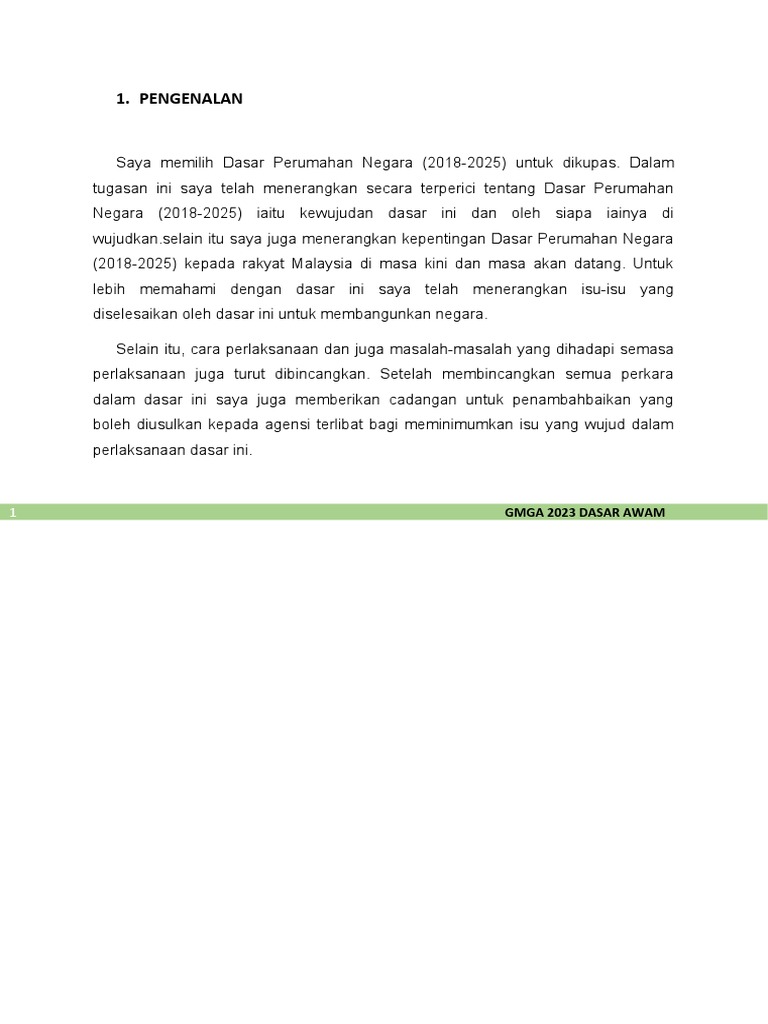 Dasar Perumahan Negara 2018-2025 | PDF | Bisnis | Pengelolaan Keuangan ...