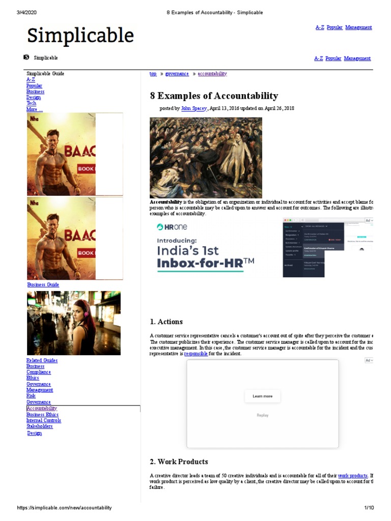 8 Examples of Accountability - Simplicable | PDF | Governance ...