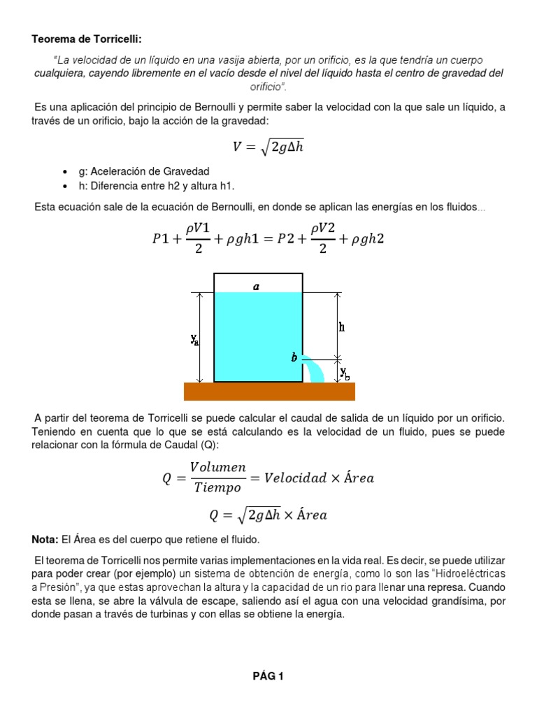 Teorema de Torricelli | PDF