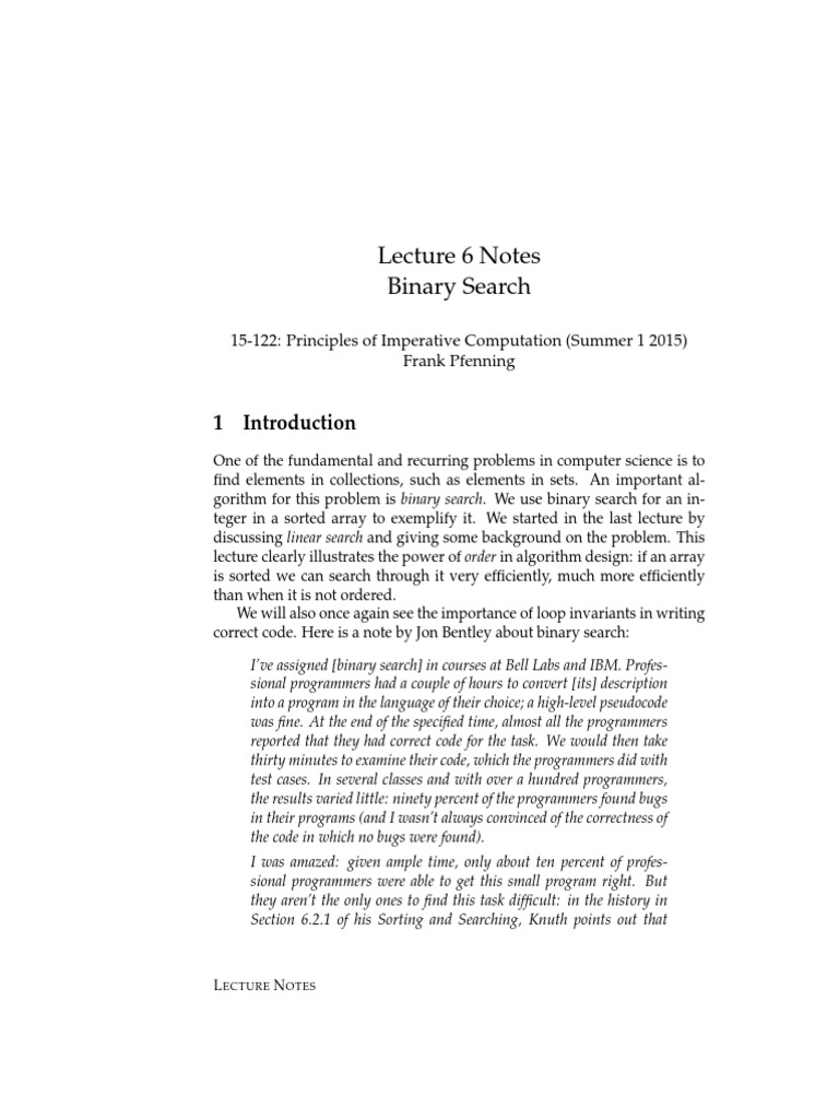 06 Binsearch | PDF | Control Flow | Array Data Structure