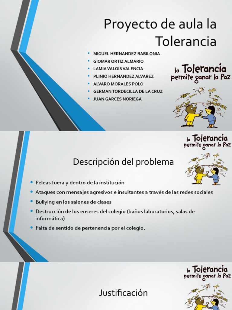 Proyecto de Aula La Tolerancia | PDF | Tolerancia | Escuelas