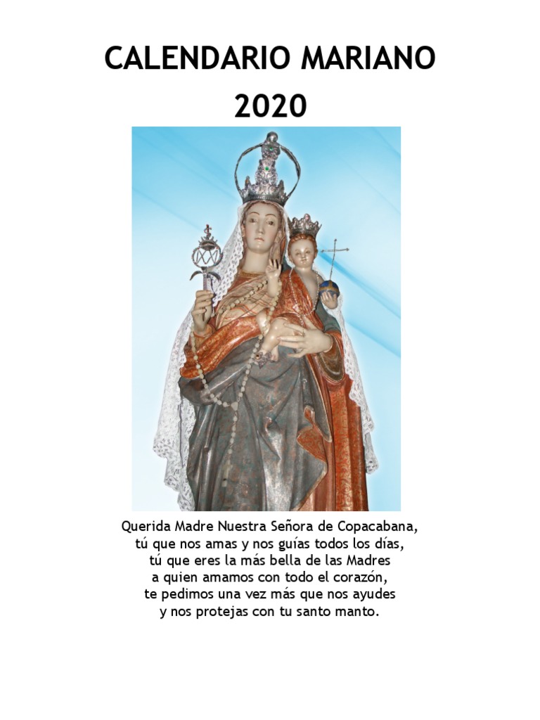 Calendario Mariano | PDF | María, madre de Jesús | Iglesia Católica