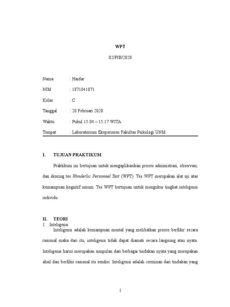 Panduan Lengkap Tes WPT | PDF | Pengembangan Diri