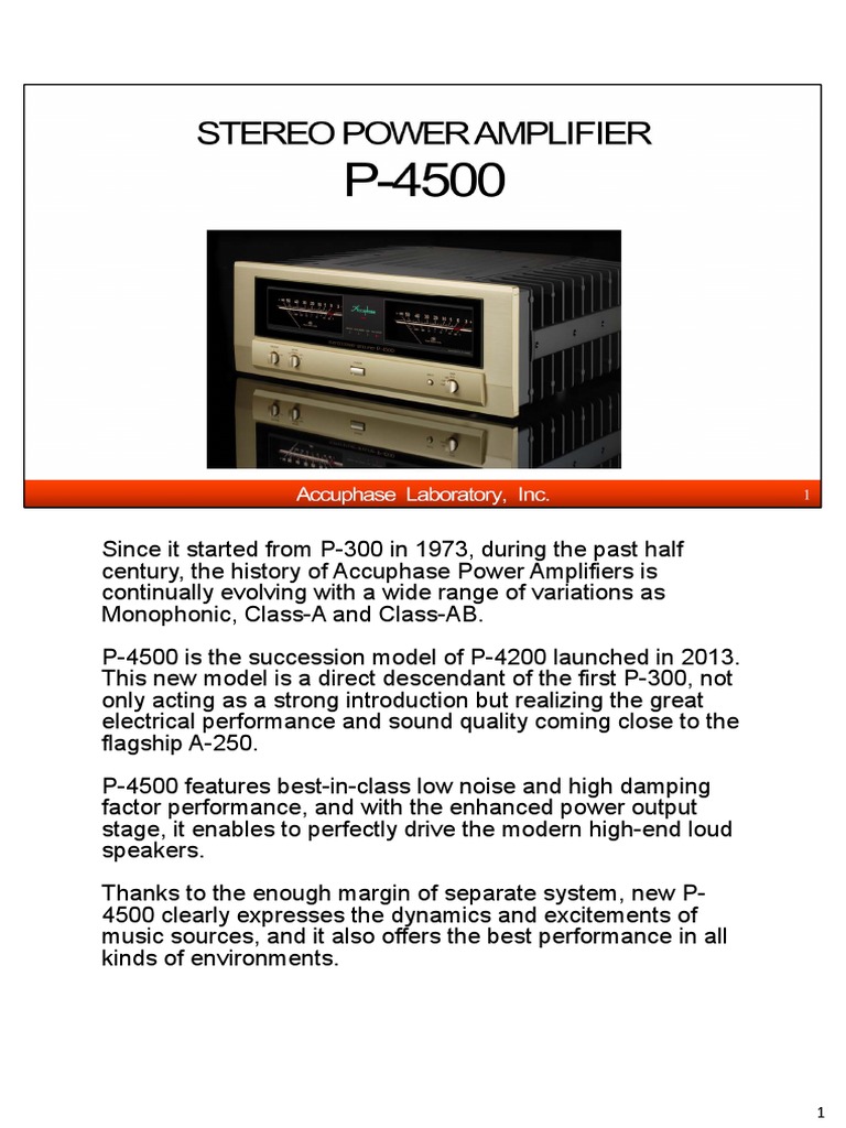p-4500 Technical Information | PDF | Amplifier | Electrical Engineering