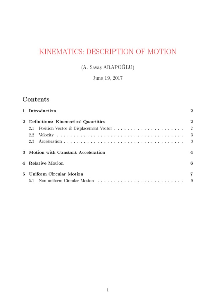 2 Kinematics | PDF | Acceleration | Velocity