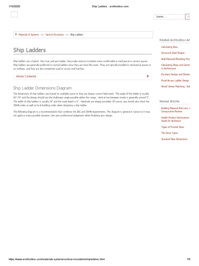 Ship Ladders | PDF | Stairs | Civil Engineering