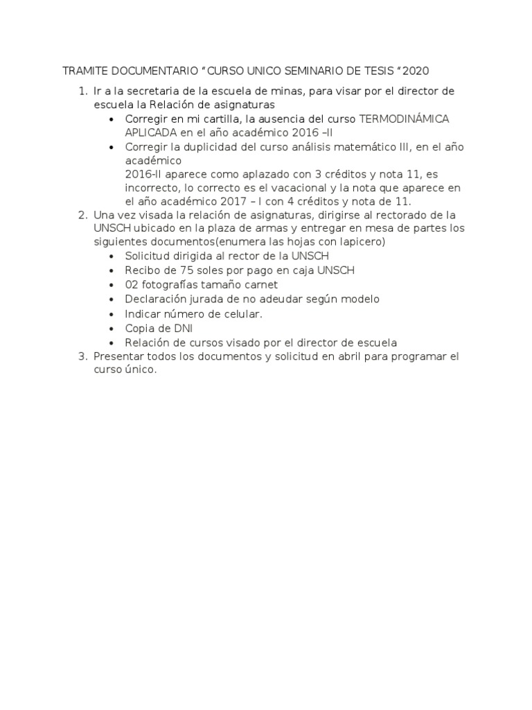 Tramite Documentario | PDF