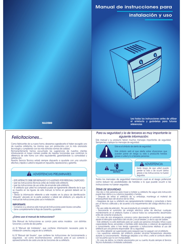 Horno Indurama | PDF | Enchufes y tomas de corriente alterna | Electricidad